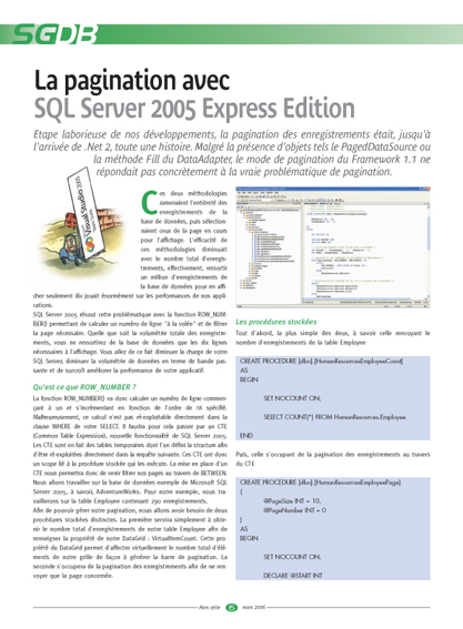 La pagination avec SQL Server 2005 Express