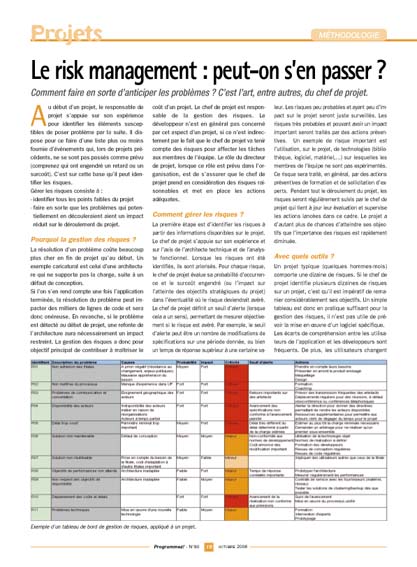 Le risk management : peut on s’en passer Le risk management : peut on s’en passer