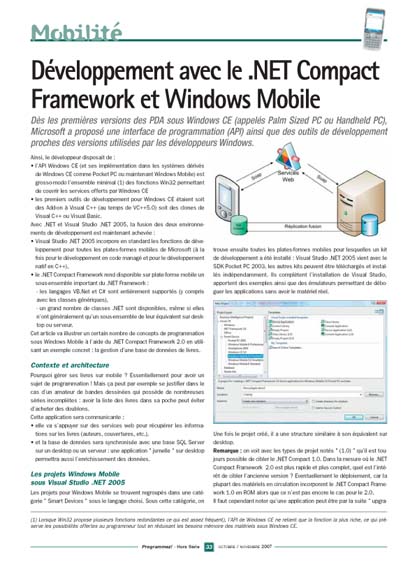 Développement avec le .Net Compact Framework et Windows Mobile
