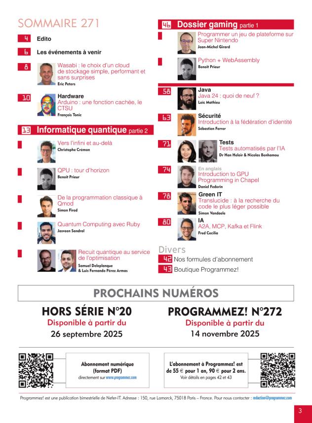 Programmez! 271 est disponible : Java 24, informatique quantique, coder un jeu, comprendre le ...